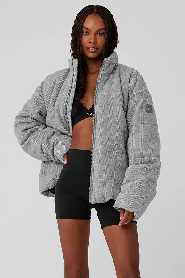 Alo Yoga Glenplaid Colosseum Stage Puffer Jacket - Light Glenplaid